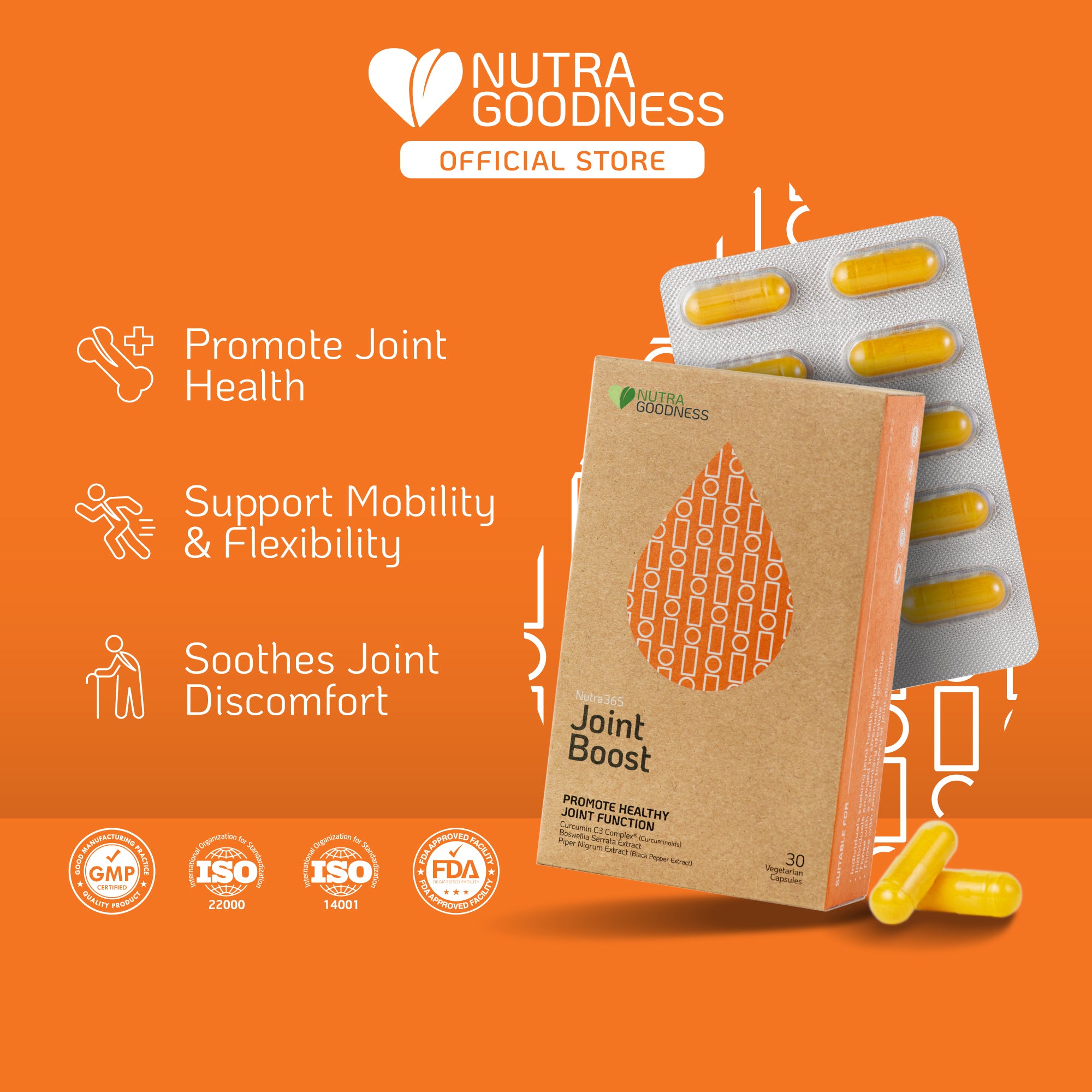 Nutra365 Joint Boost 30s - Promote Joint Health, Support Mobility & Fl ...