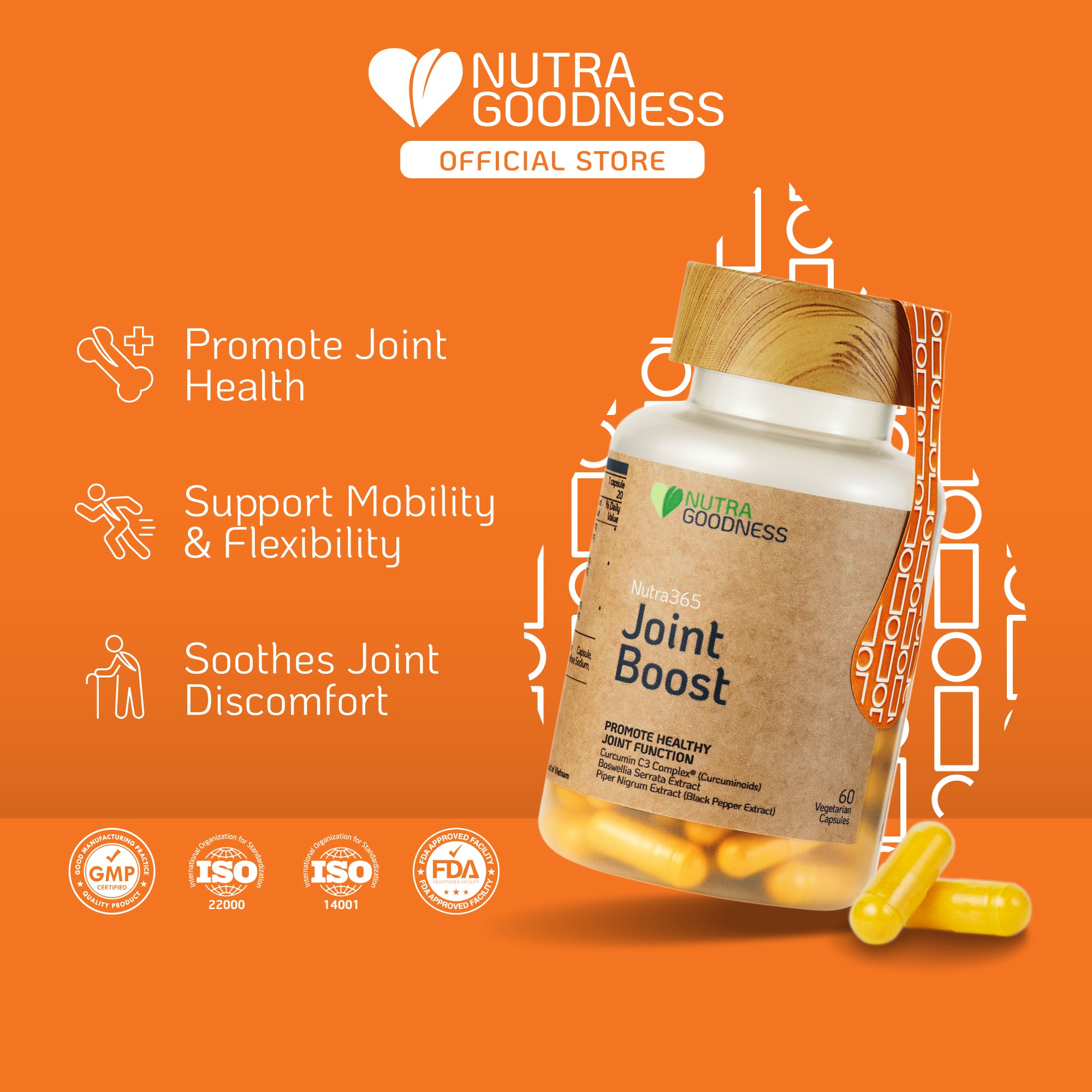 Nutra365 Joint Boost 60s - Promote Joint Health, Support Mobility & Fl ...